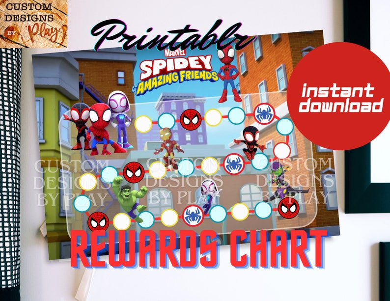 Spidey Printable Potty Training Chart, Spidey Printable Reward Chart - Etsy