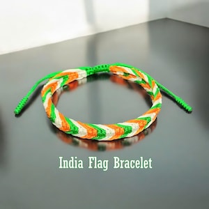 India Colored Bracelet, India Pride Bracelet, Patriotic Bracelet, India ...