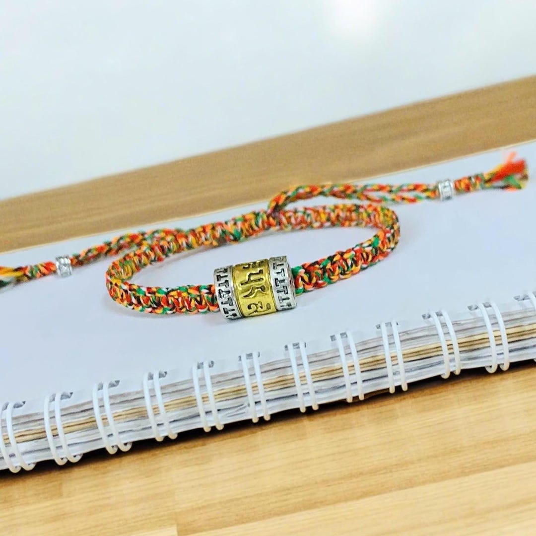 Nepal Thread Bracelet, Handmade Buddhist Tibetan Braided With Charm Om ...
