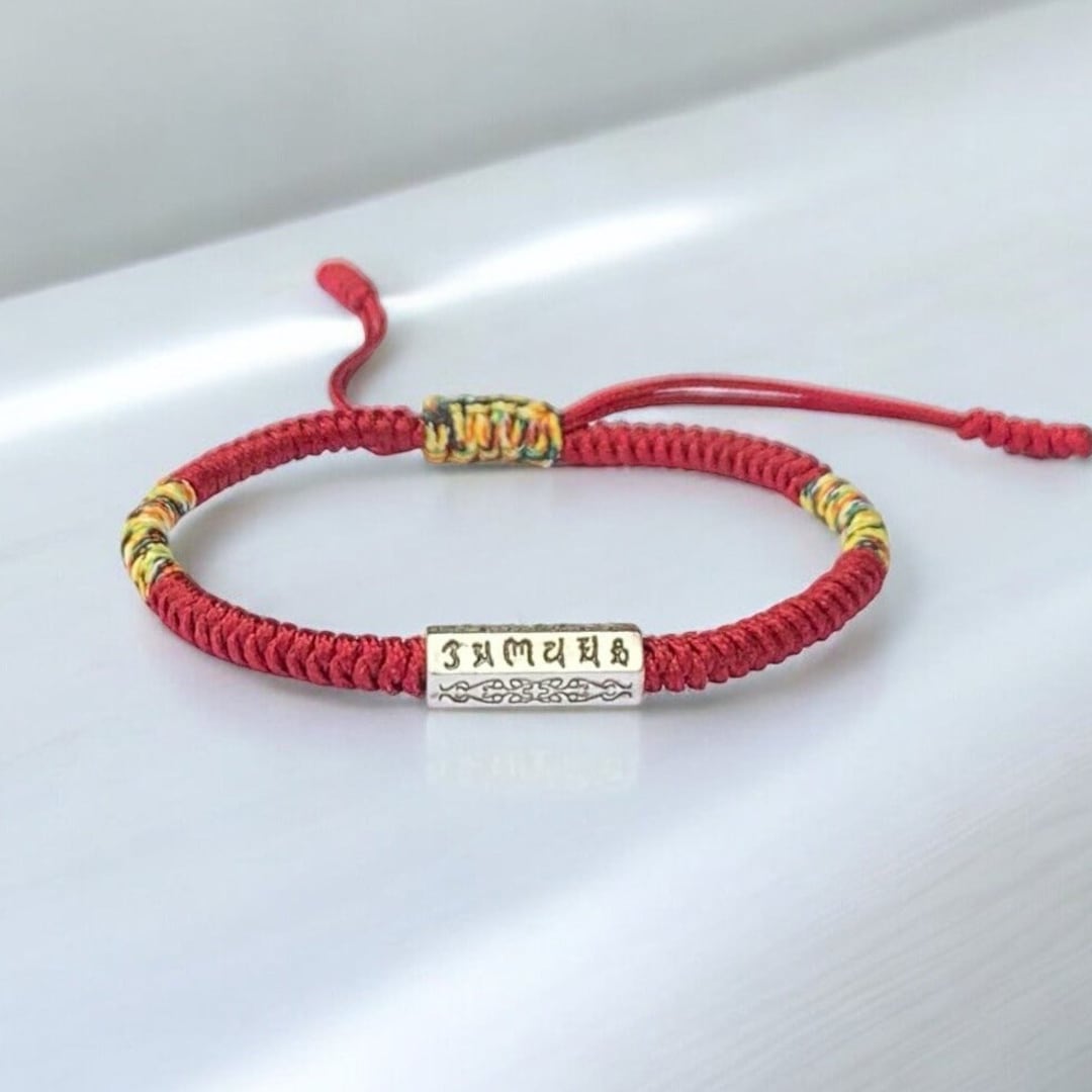 Mantra Om Mani Padme Hum Bracelet, Tibetan Buddhist Handmade Lucky Rope ...