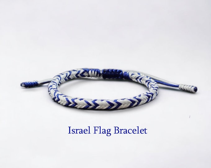 Flag of Israel Bracelet, Israel, Stretch Bracelet, Wrist-art, Repurpose ...