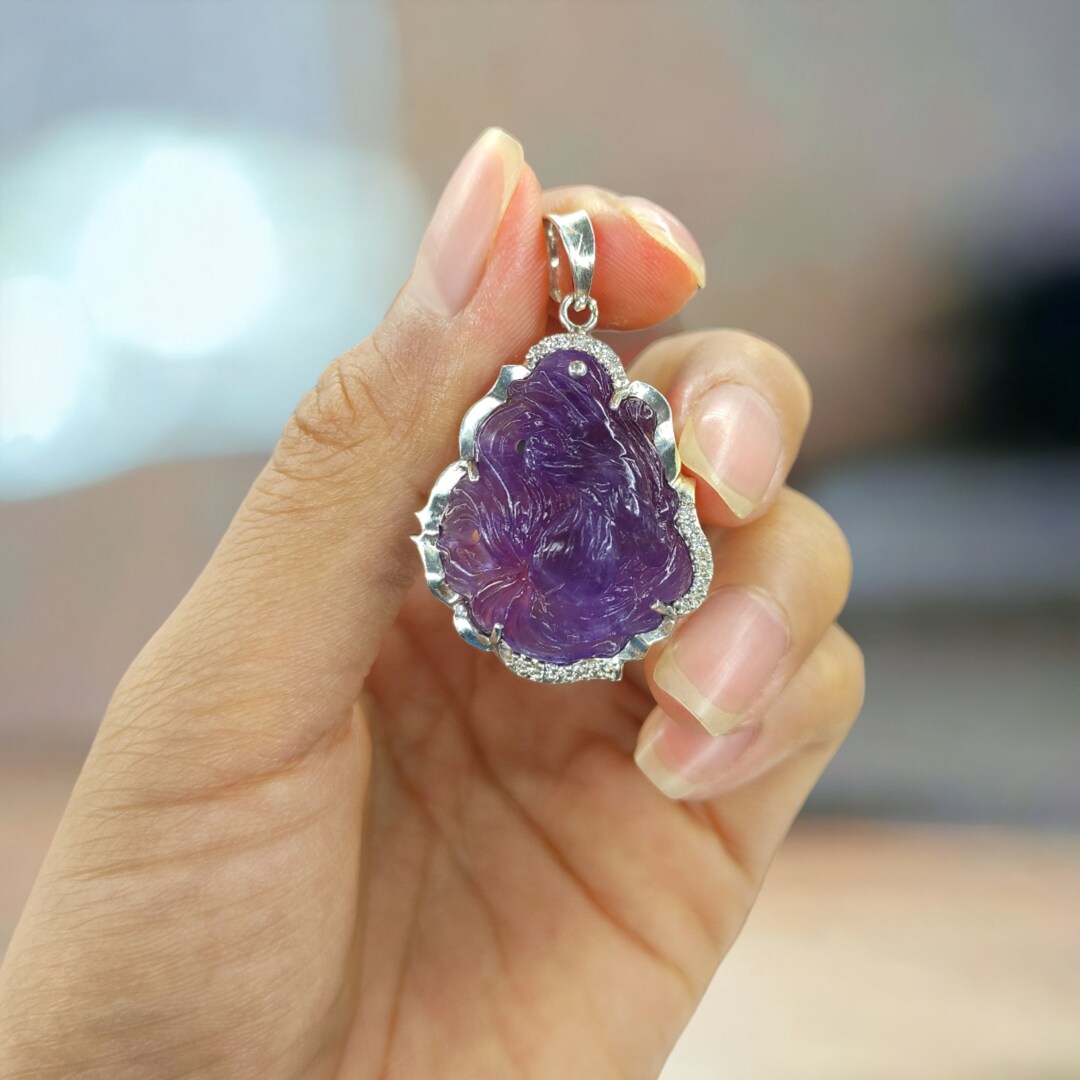 Nine-tailed Fox Amethyst Pendant for Necklace, Amethyst Pendant, 9 ...