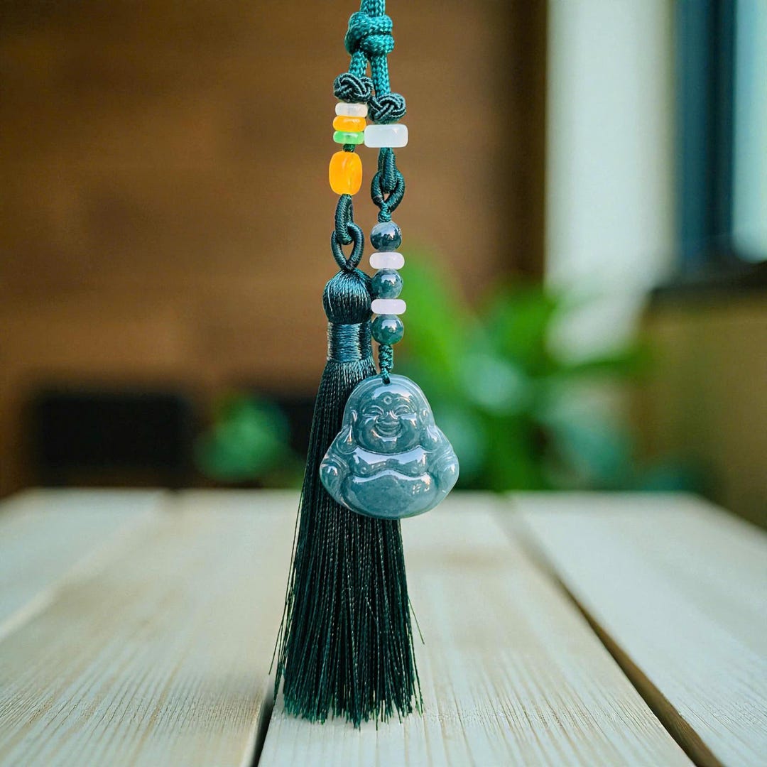 Laughing Buddha Jade Charm Bag for Handbag, Handbag Accessories for ...