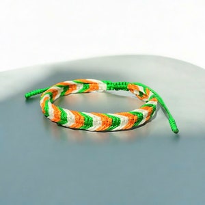 India Colored Bracelet, India Pride Bracelet, Patriotic Bracelet, India ...