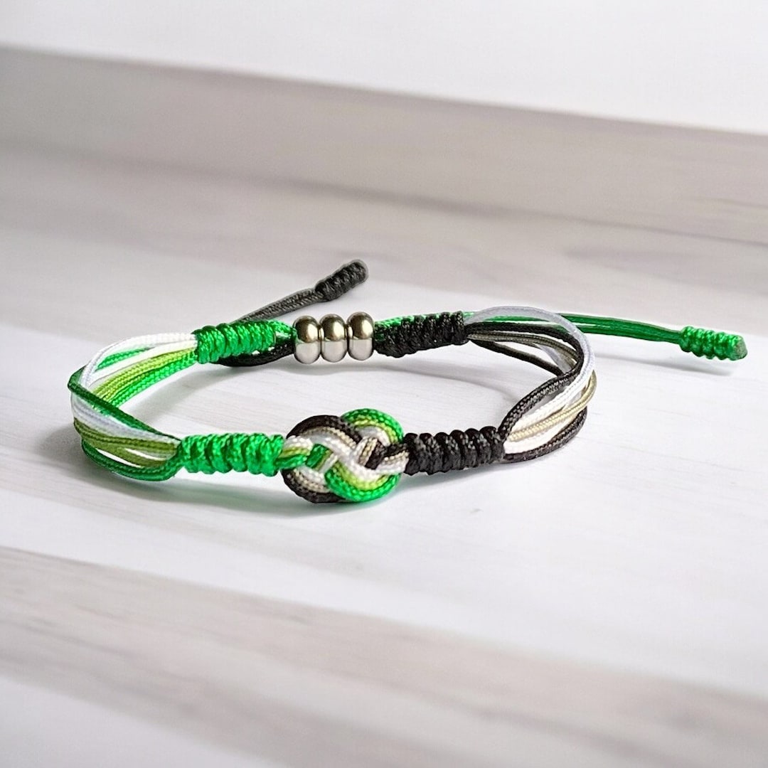 Aromantic Pride Bracelet, Aromantic Flag Bracelet, Aromantic Pride Flag ...