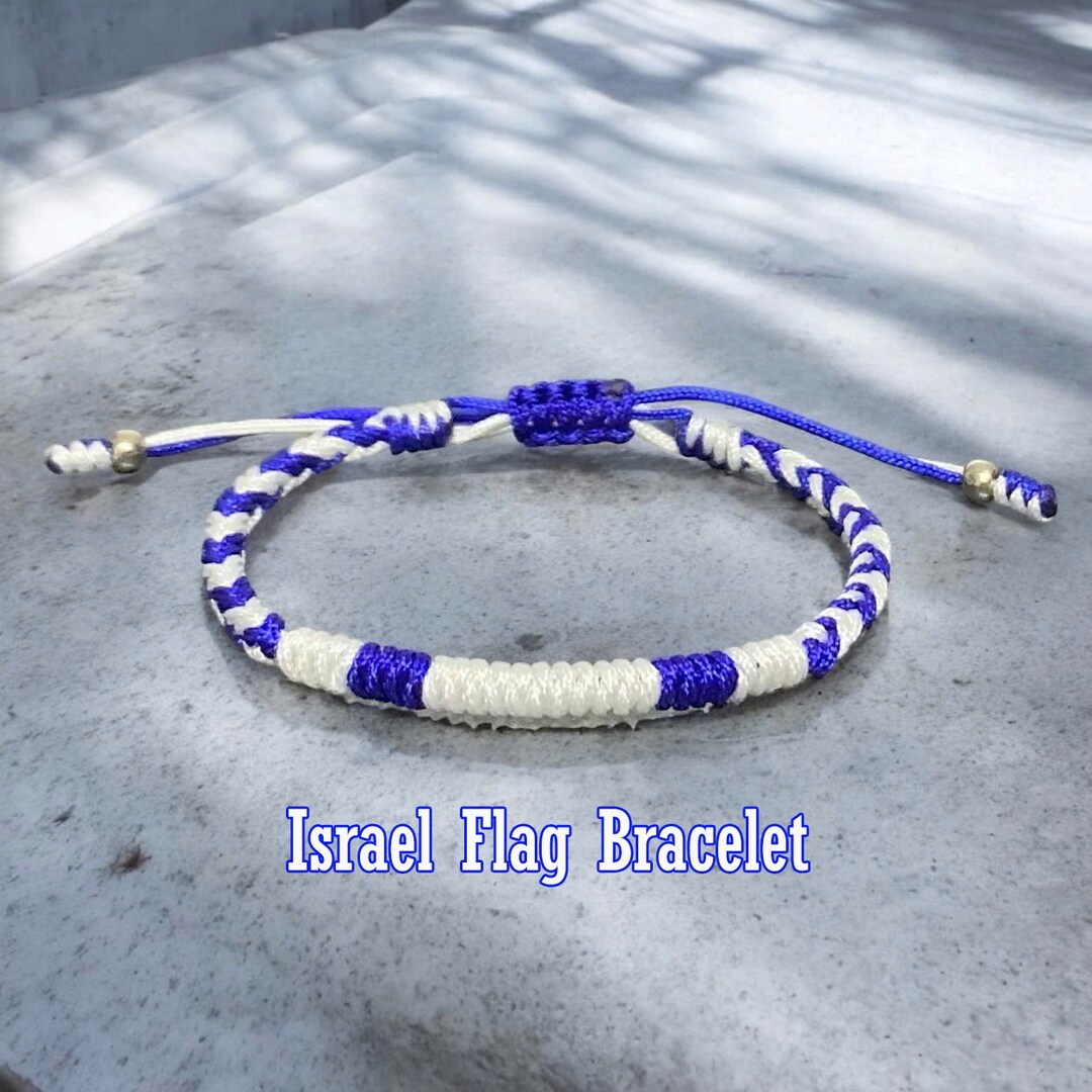 Israel Flag Bracelet, Israel Jewelry, Israel Luck Bracelet, Israel ...