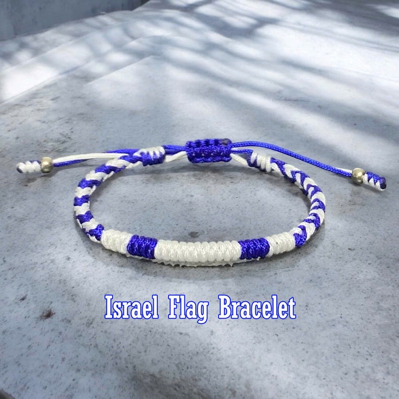 Israel Flag Bracelet, Israel Jewelry, Israel Luck Bracelet, Israel ...