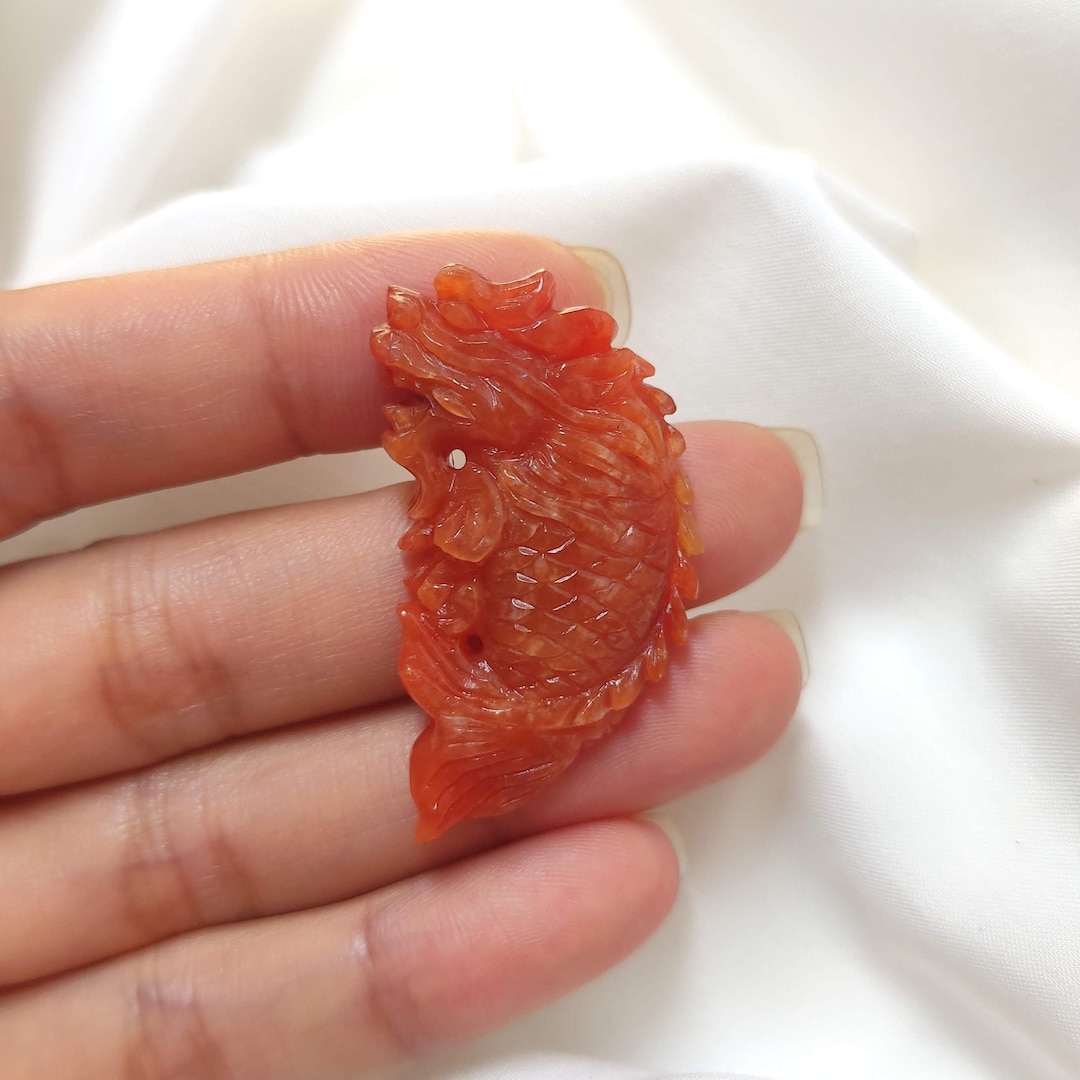 Carp Turning Into Dragon Natural Jade Pendant for Necklace, Jadeite ...