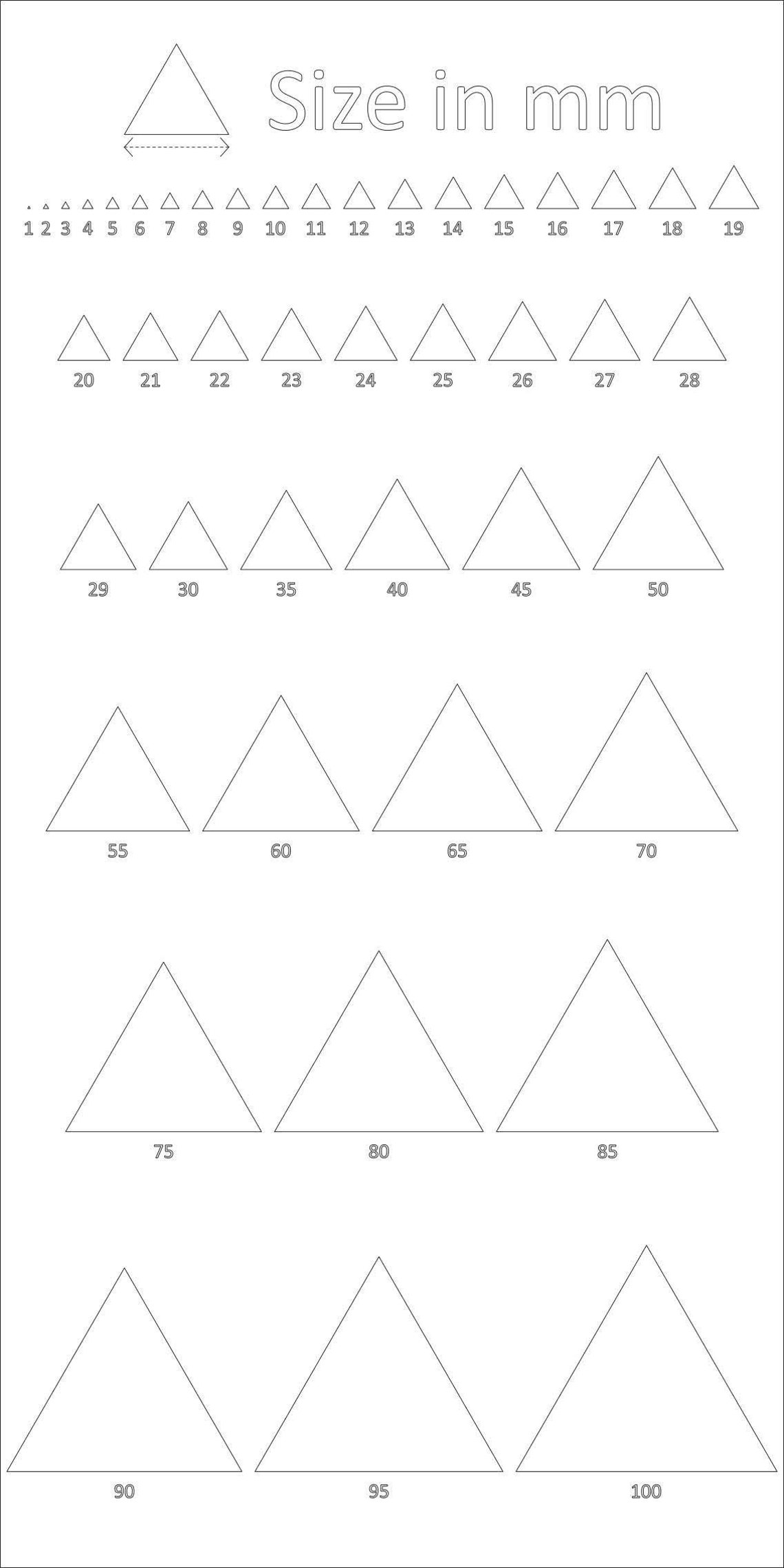 Triangle Outline Shape, Metric Mm, Ai, Dxf, Svg, Digital Download - Etsy