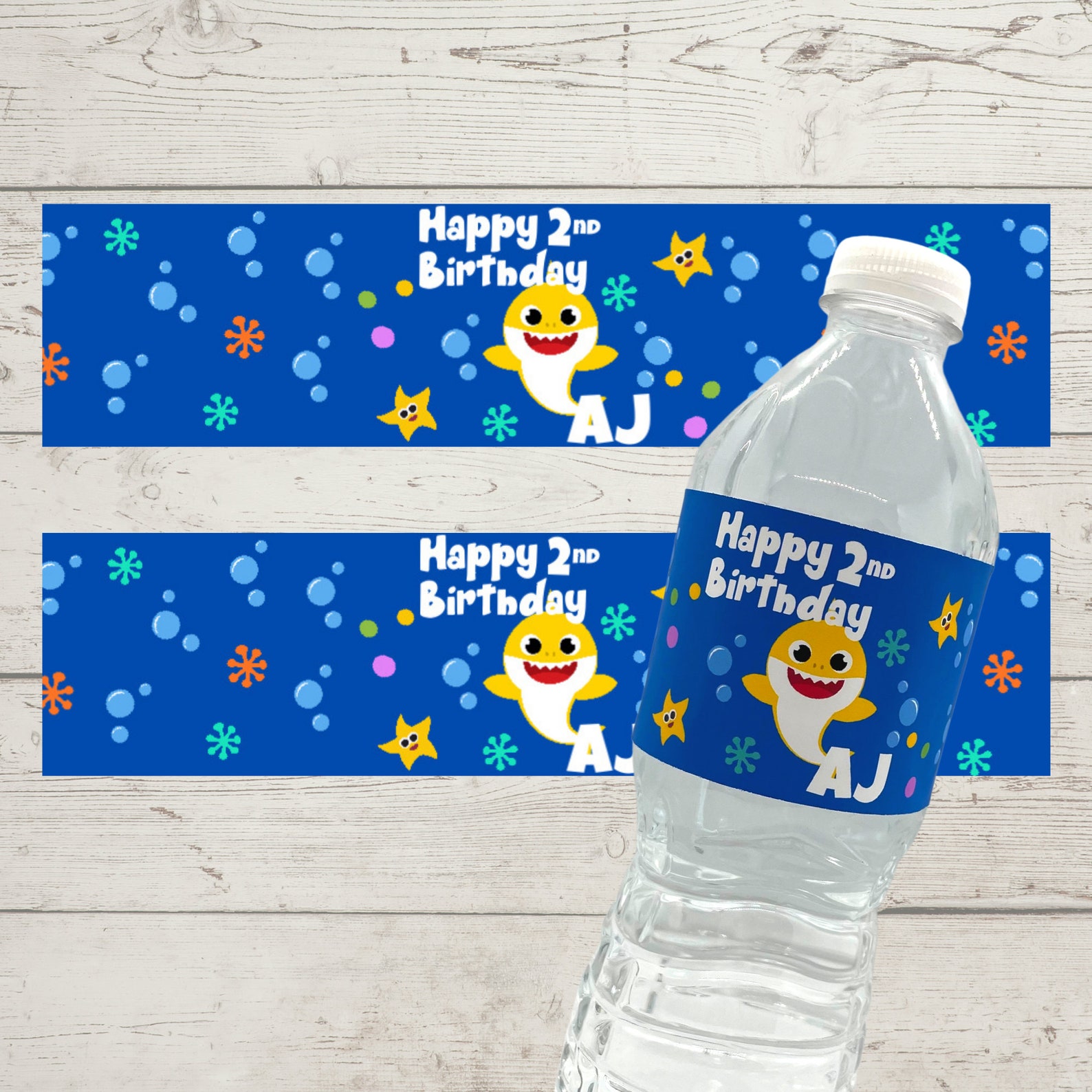 Baby Shark Water Bottle Labels Baby Shark Waterproof Water | Etsy