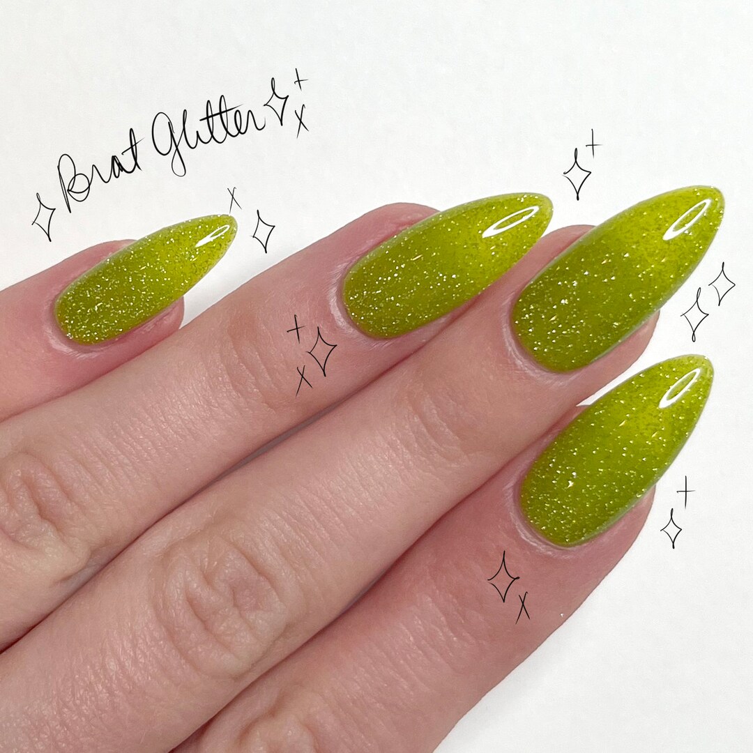 BRAT GLITTER made to Order Press on Nails One Set of 10 Nin's Nails - Etsy