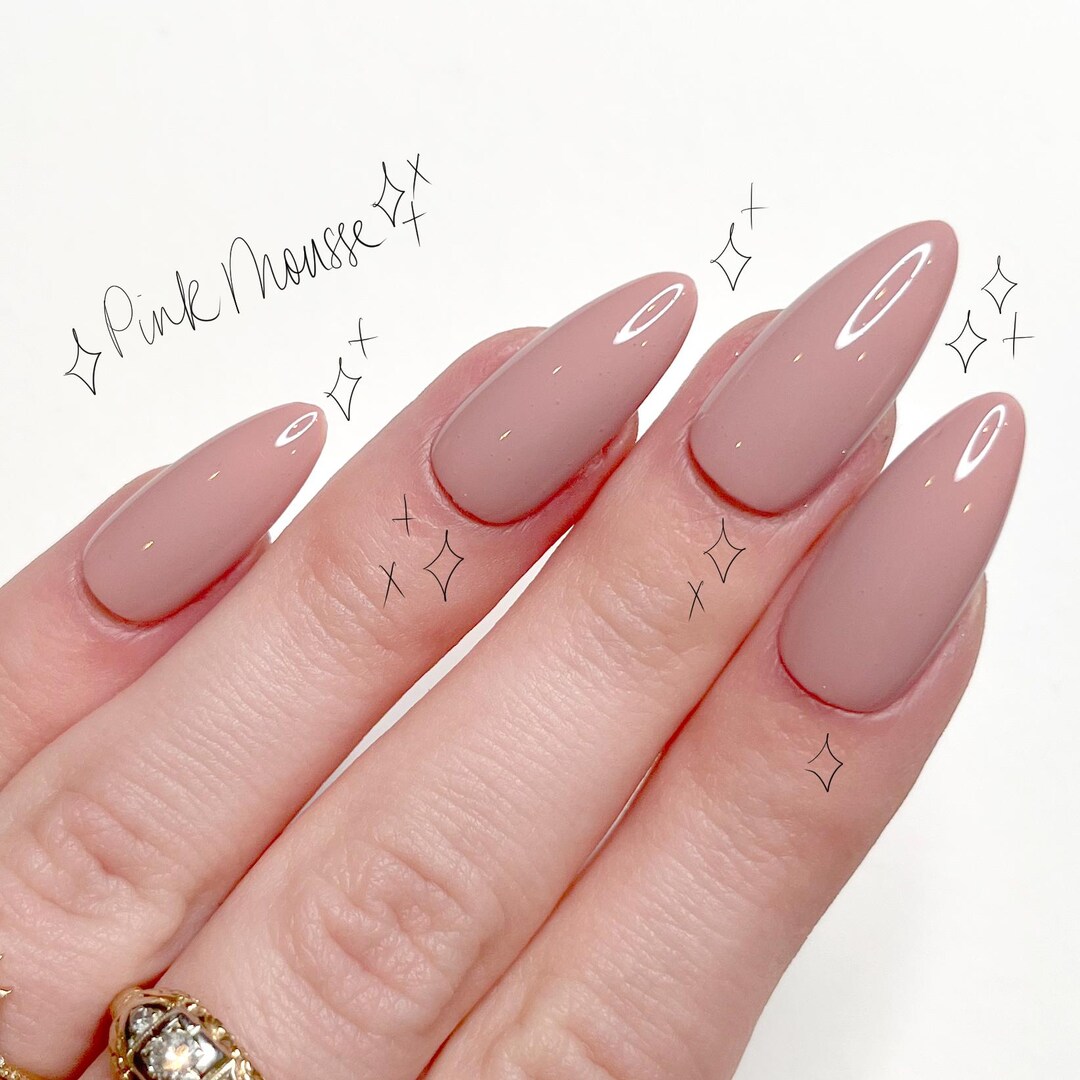PINK MOUSSE *made to Order* Press on Nails - One Set of 10 - Nin's ...