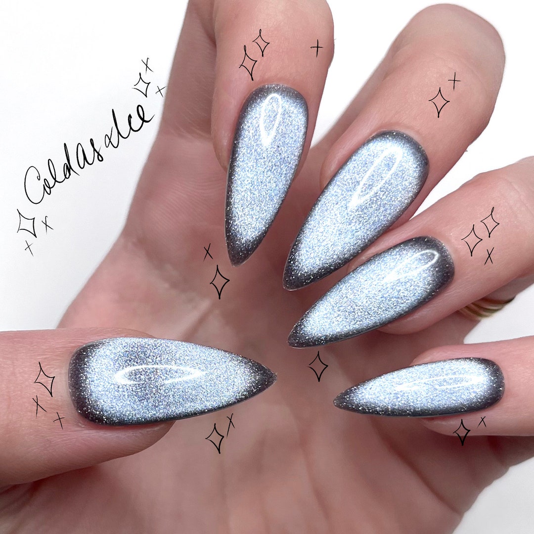Hand Painted MADE TO ORDER Press on Nails Cold as Ice Eye - Etsy