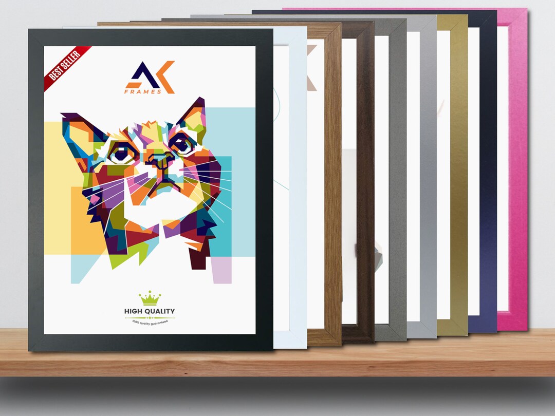 Modern Thin Photo Frame for Art Black White Oak Walnut Picture Frame ...