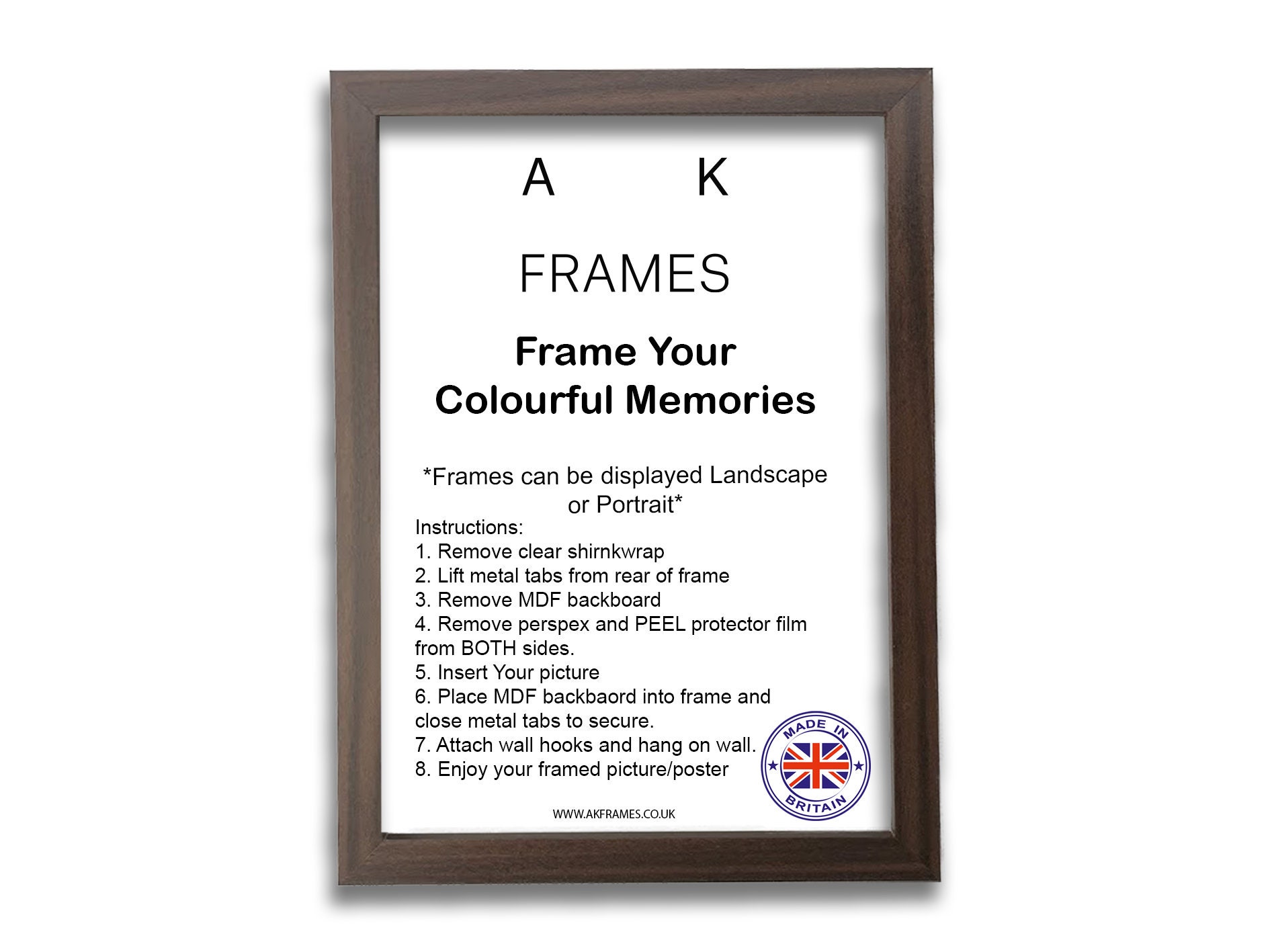 Modern Thin Photo Frame Black White Oak Walnut Picture Frame | Etsy ...