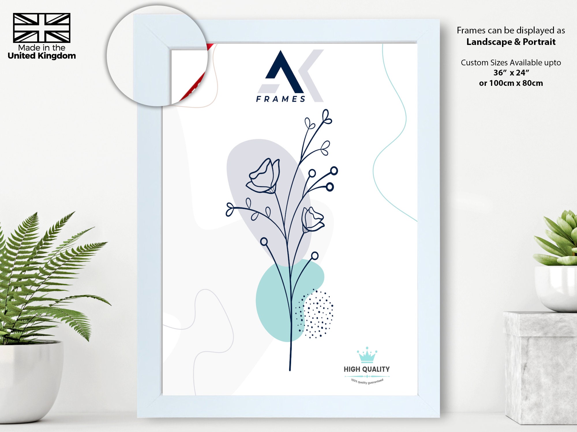 Modern Thin Photo Frame for Art Black White Oak Walnut Picture - Etsy UK