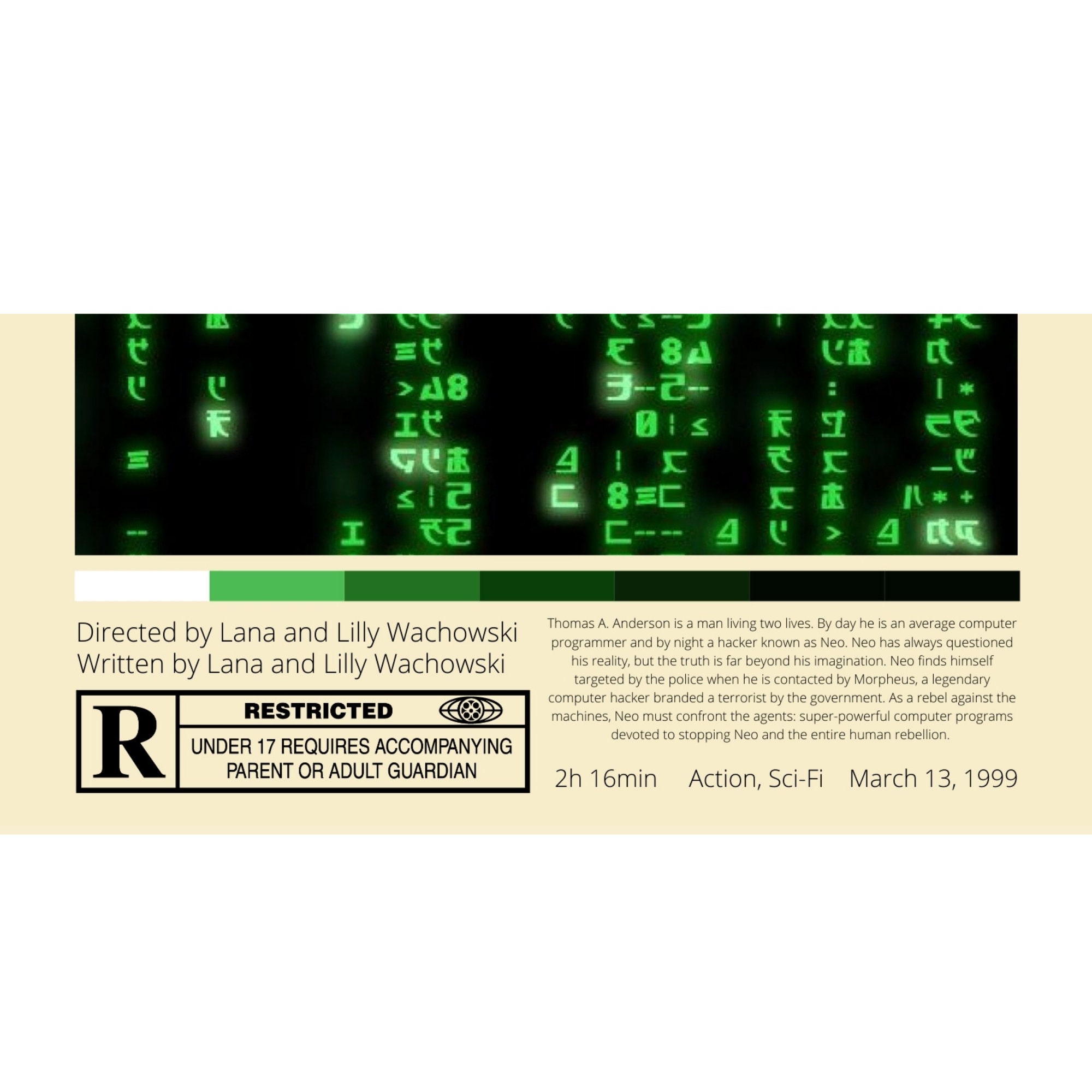 The Matrix Retro Movie Poster DIGITAL DOWNLOAD - Etsy