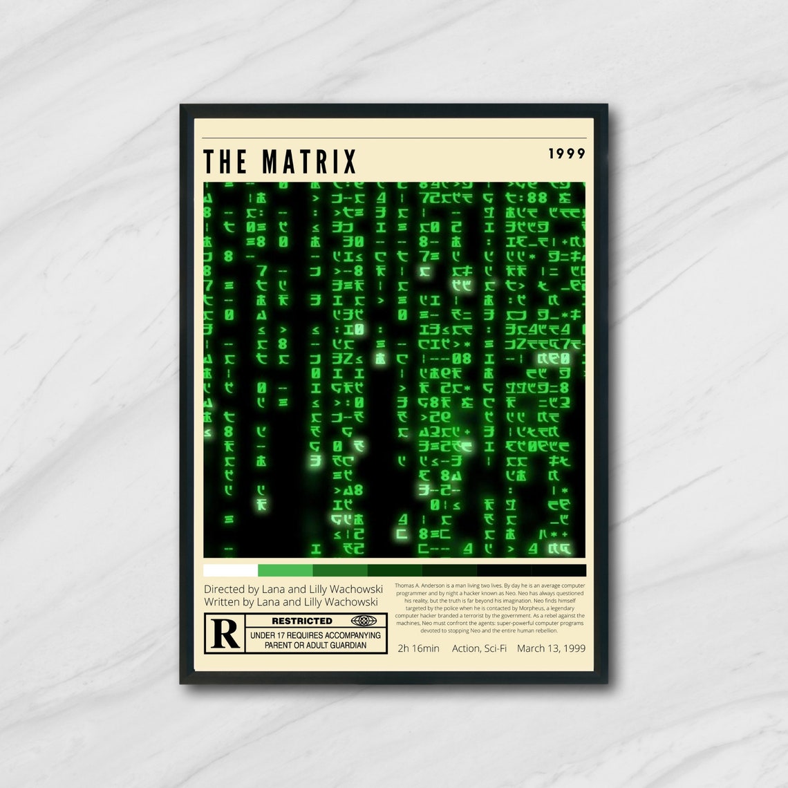 The Matrix Retro Movie Poster DIGITAL DOWNLOAD | Etsy