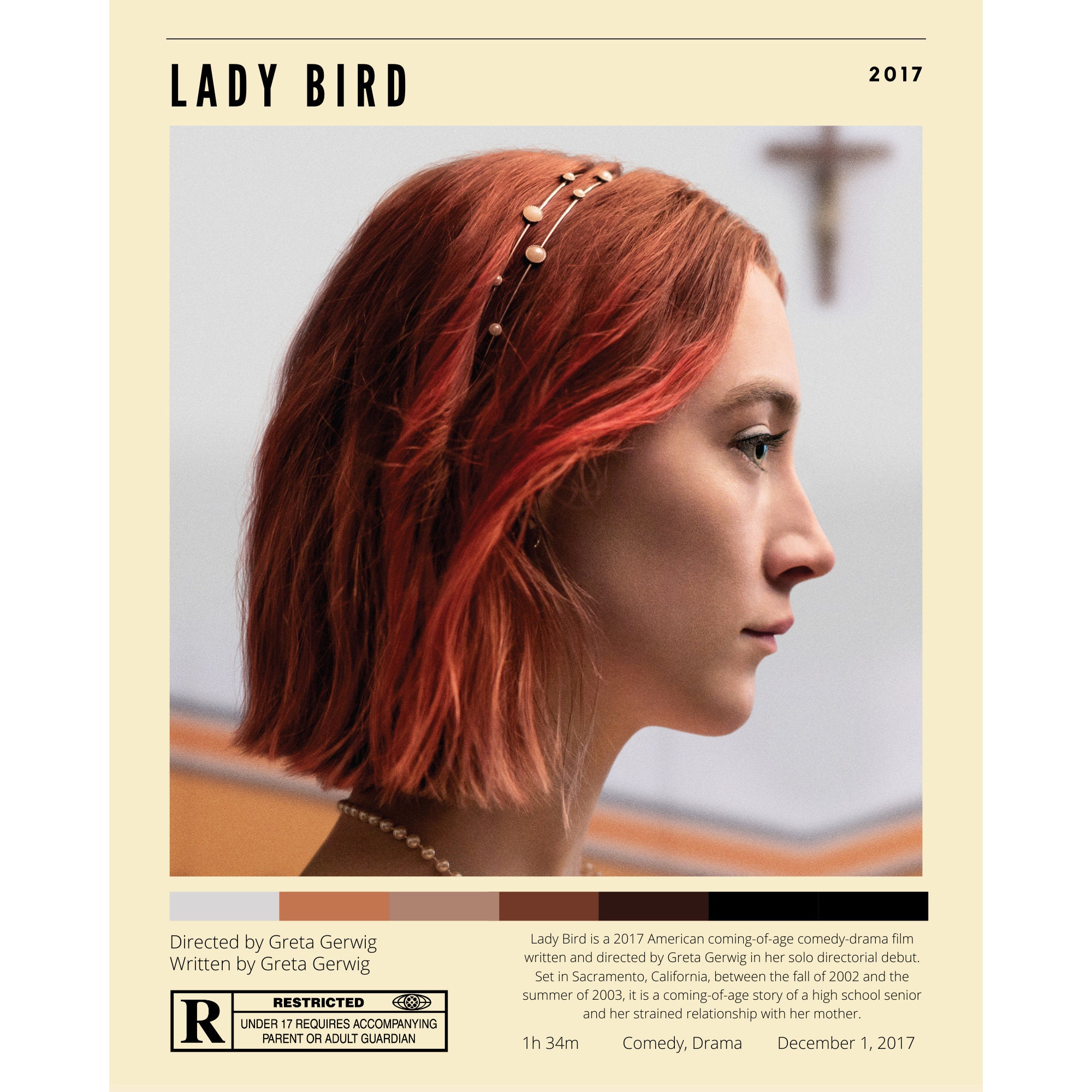 Lady Bird Movie Poster - DIGITAL DOWNLOAD - "8x10" Inches - Etsy Australia