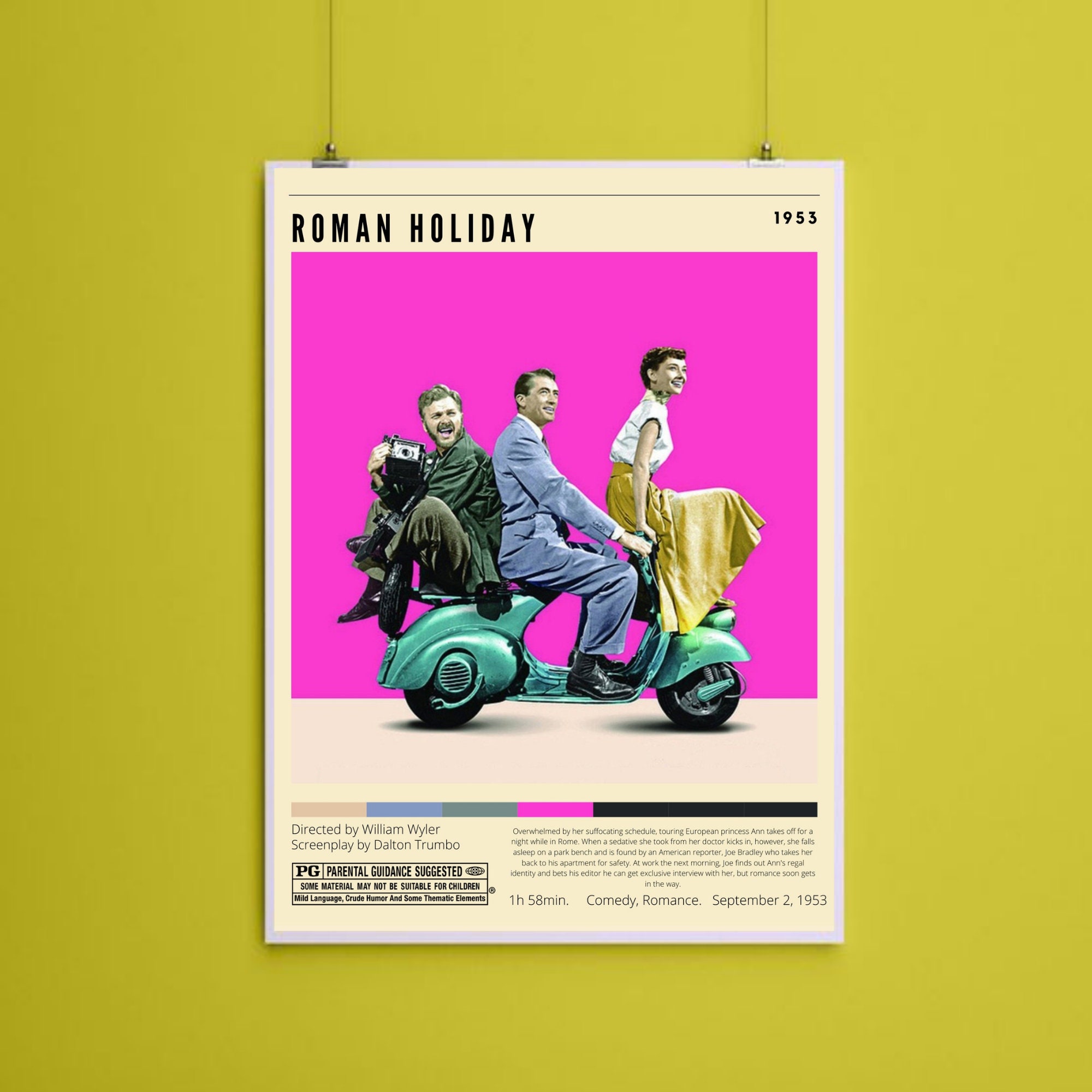 Roman Holiday Poster Pink