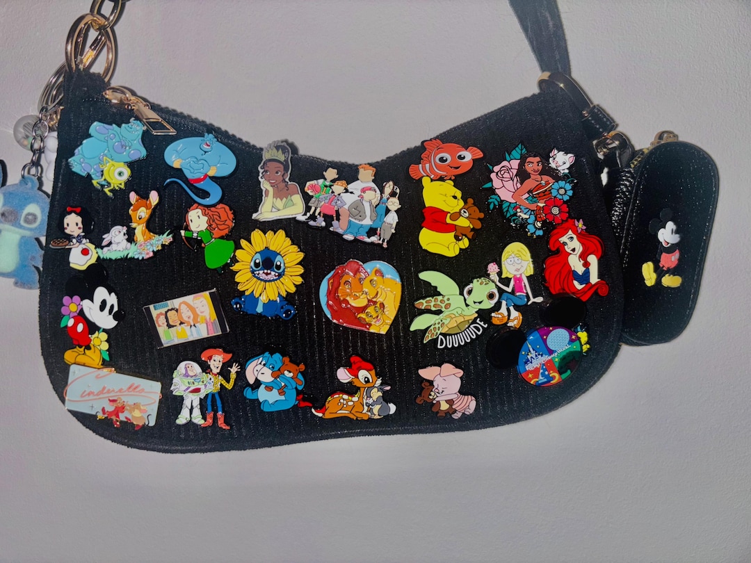 Handmade Denim Disney-inspired Charm Bag, Y2K TV Nostalgia Shoulder Bag ...