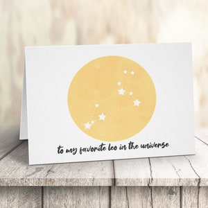 Zodiac Leo Printable Blank Card Digital Download - Etsy