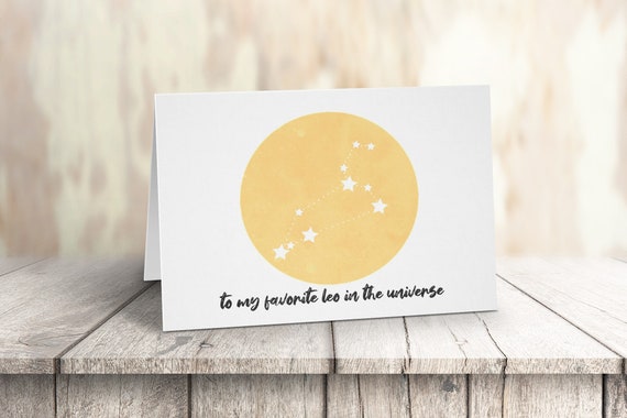 Zodiac Leo Printable Blank Card Digital Download | Etsy