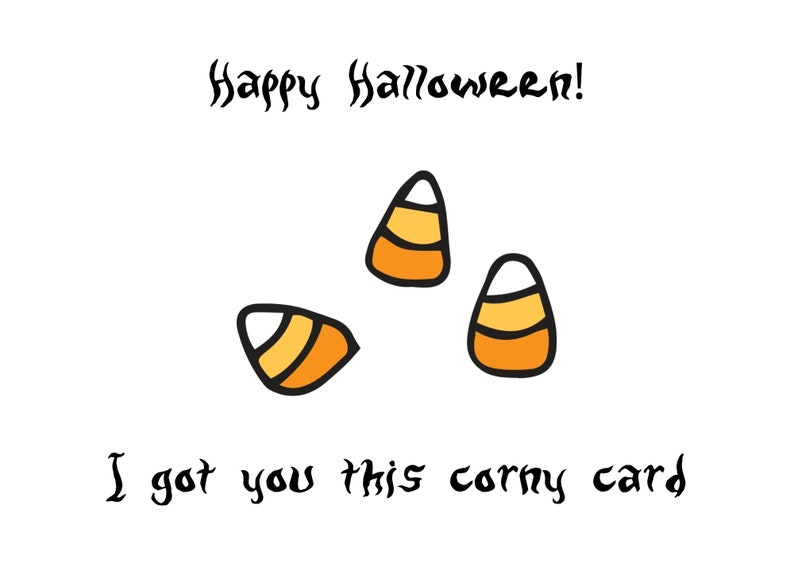 Printable Candy Corn Blank Halloween Card Digital Download - Etsy