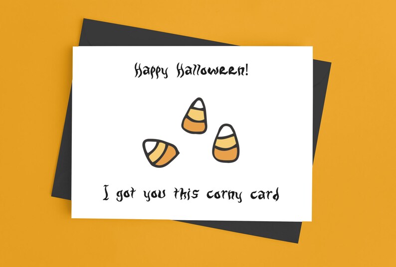 Printable Candy Corn Blank Halloween Card Digital Download - Etsy