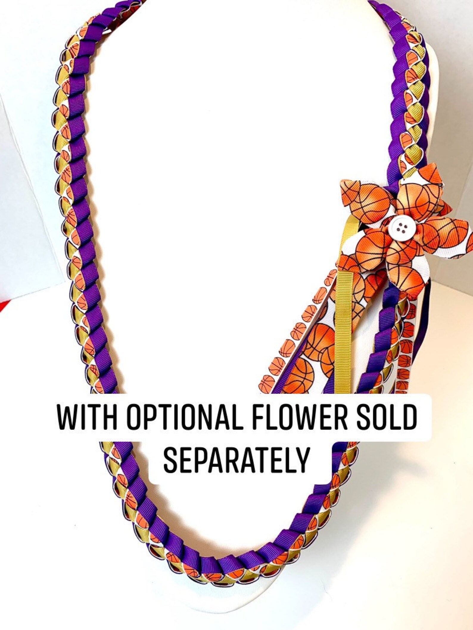 3/8” Basketball Ribbon Lei for Graduation, Senior Night, Awards Banquet ...