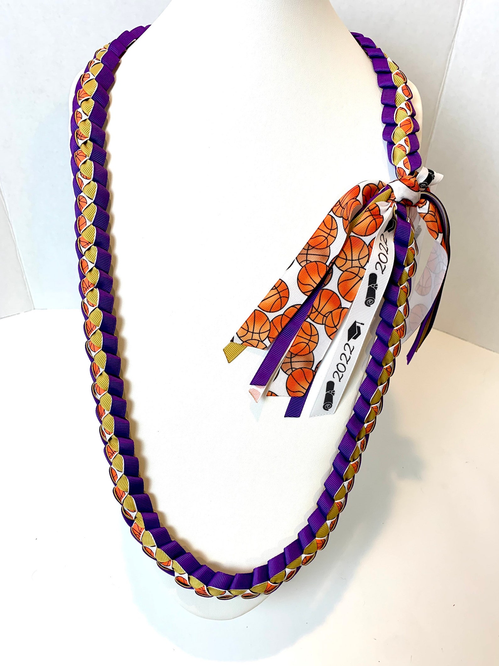 3/8” Basketball Ribbon Lei for Graduation, Senior Night, Awards Banquet ...