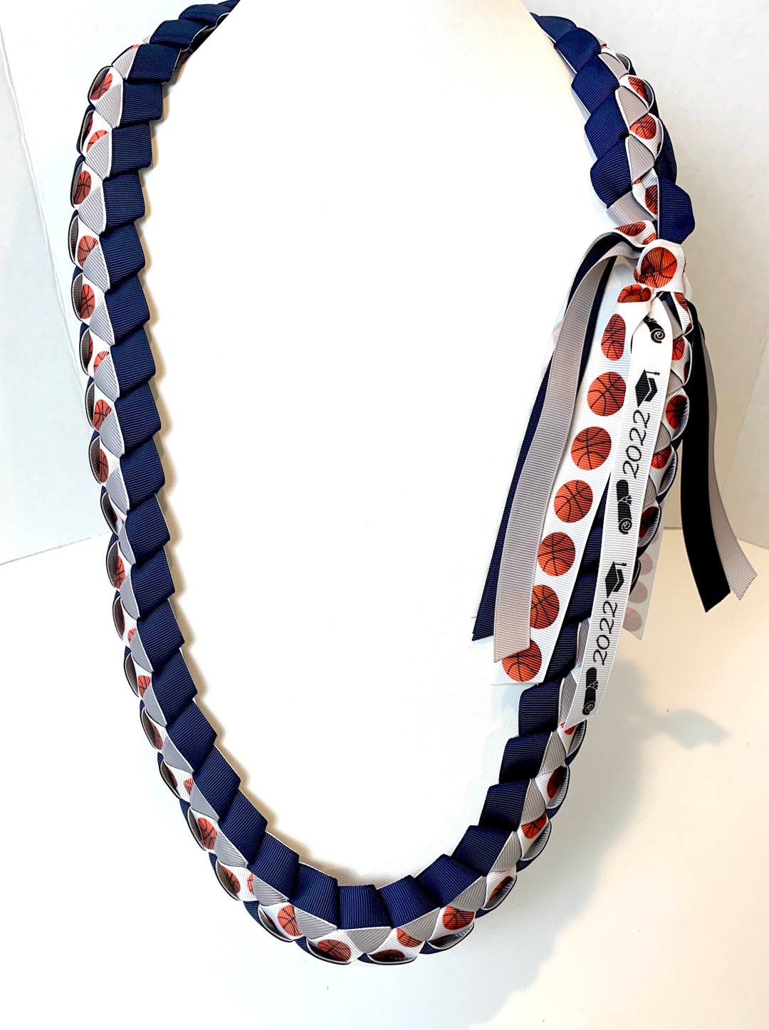 5/8” Basketball Ribbon Lei for Senior Night, Awards Banquet, or ...