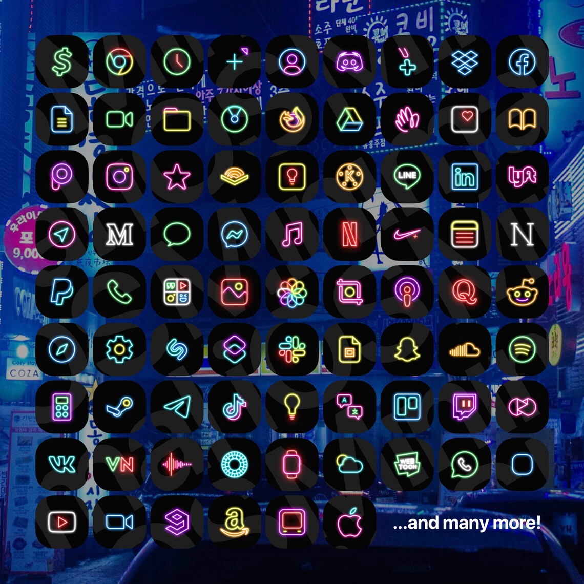 320 Neon App Icons BESTSELLER EXCLUSIVE Icon Pack for | Etsy UK