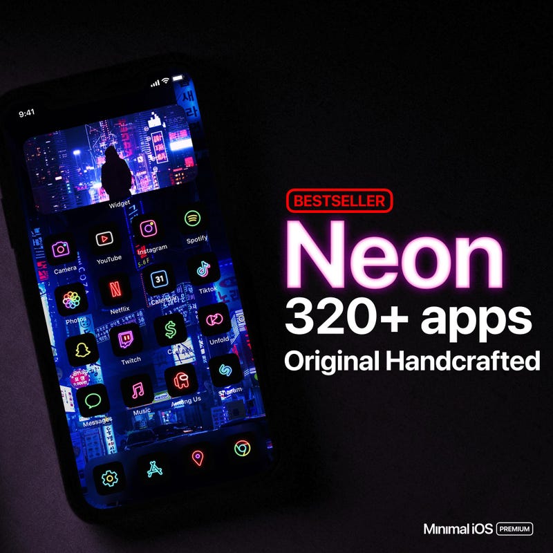 Neon App Icons - Etsy