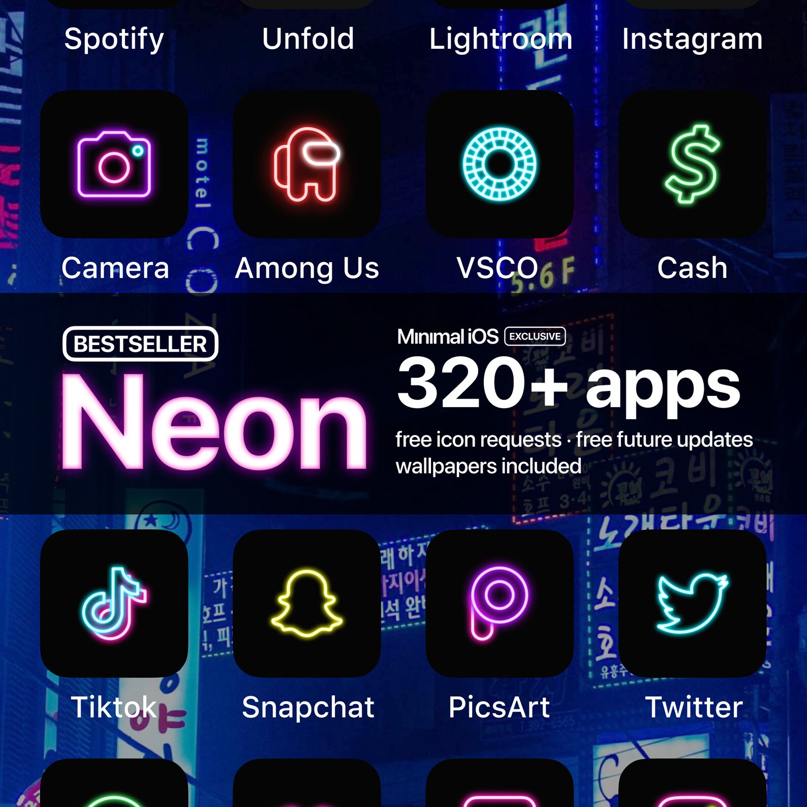 320 Neon App Icons BESTSELLER EXCLUSIVE Icon Pack for - Etsy UK