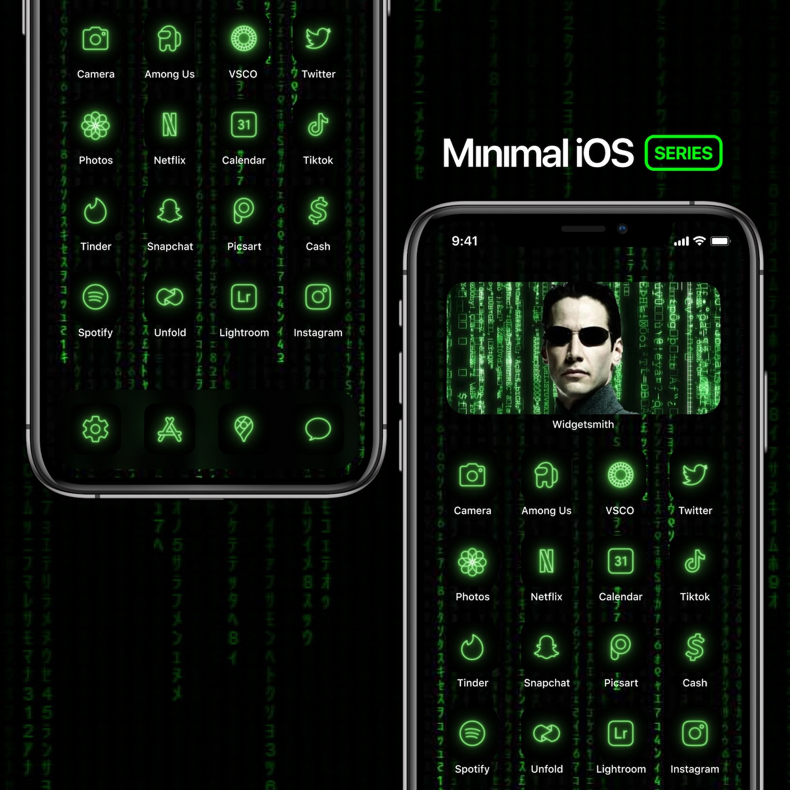 320 Matrix Green Neon App Icons NEWEXCLUSIVE Icon Pack | Etsy UK