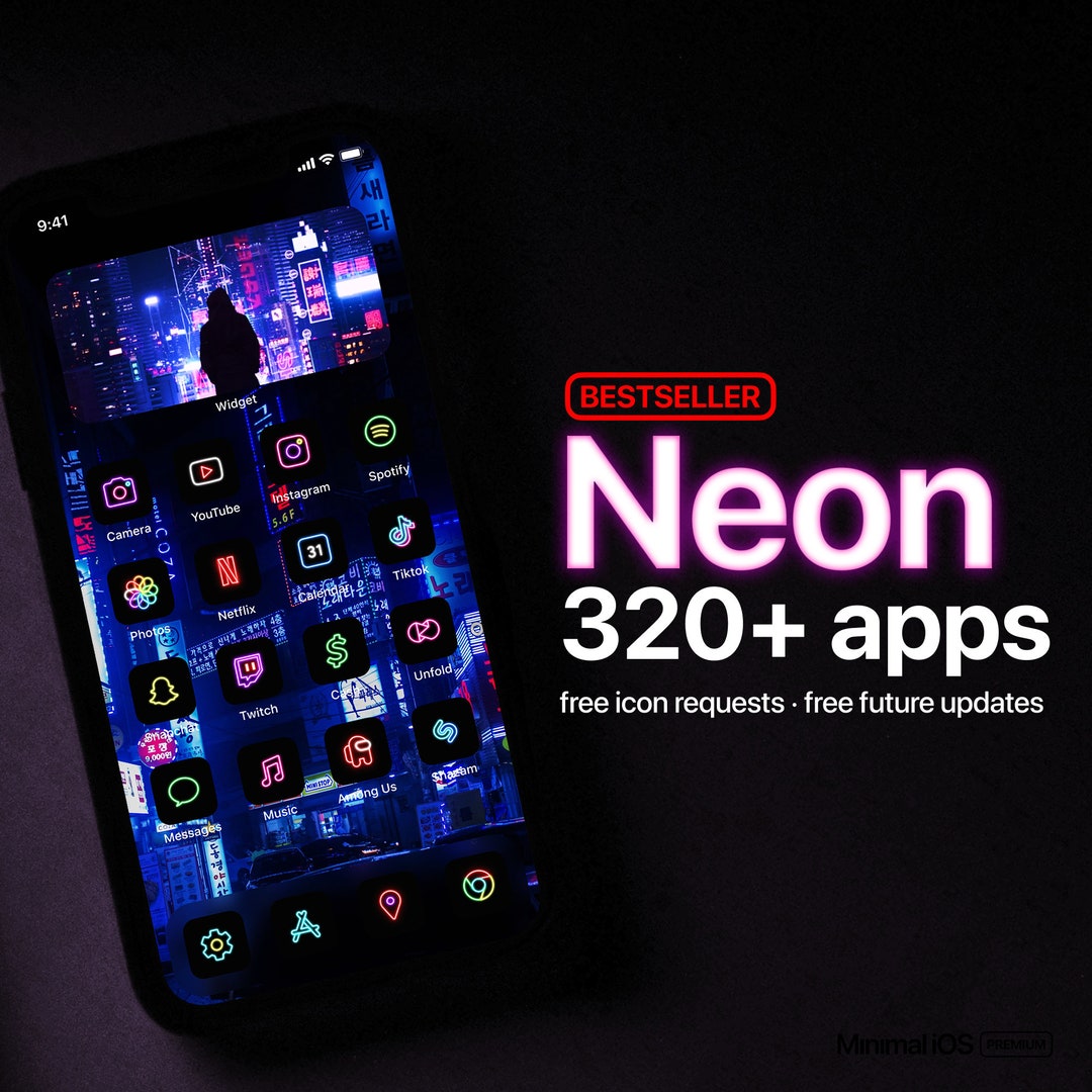 320 Neon App Icons BESTSELLER EXCLUSIVE Icon Pack for Cyberpunk Retro ...