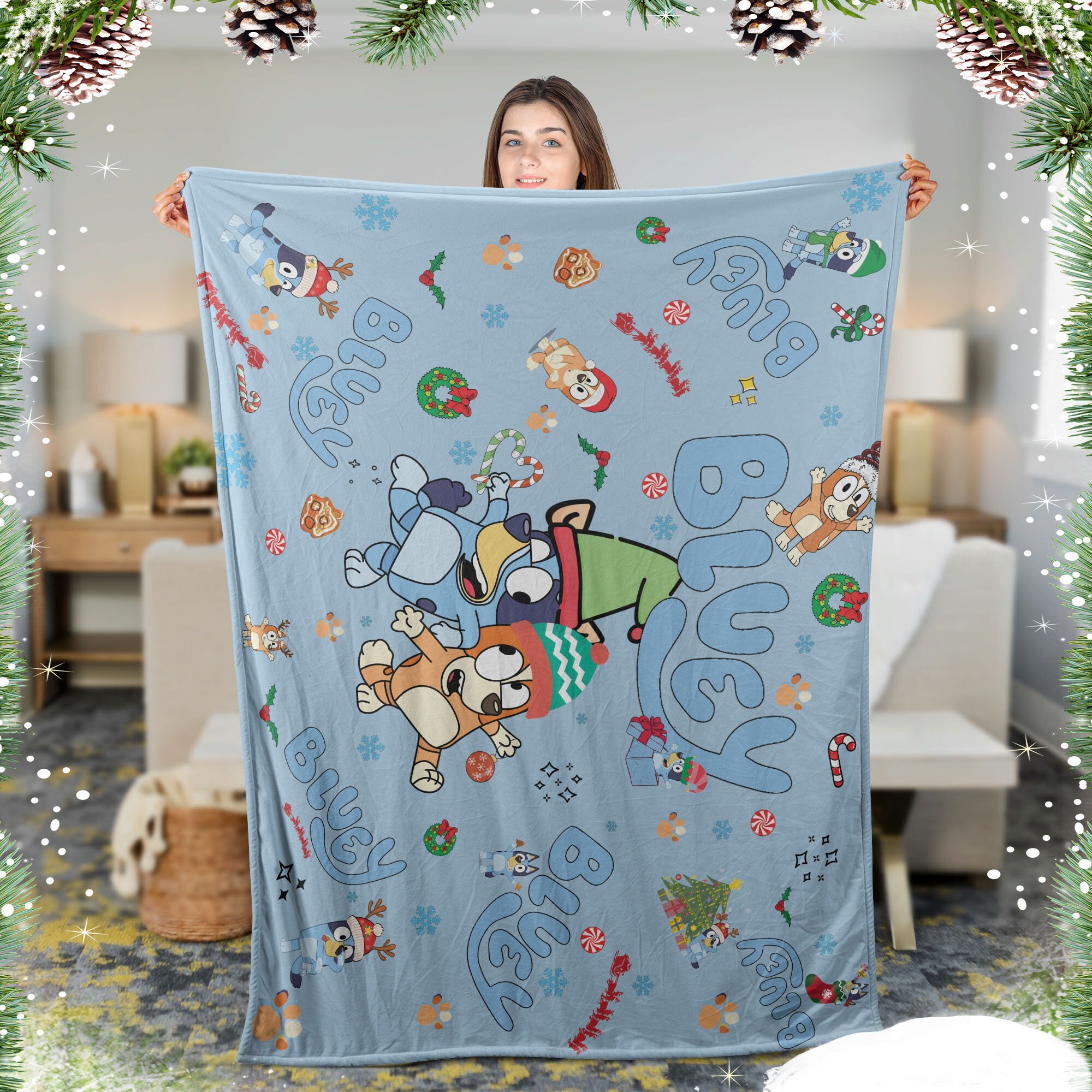 Bluey Blanket, Bluey Blanket, Bluey Blanket for Kid, Bedding for Kid ...