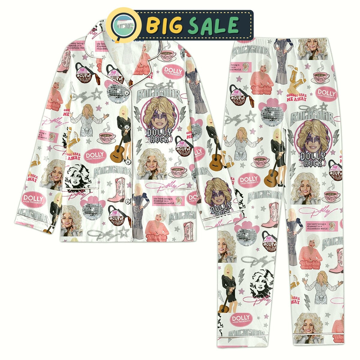 Dolly Parton the Rockstar Dolly for President Pajamas Set, Dolly ...