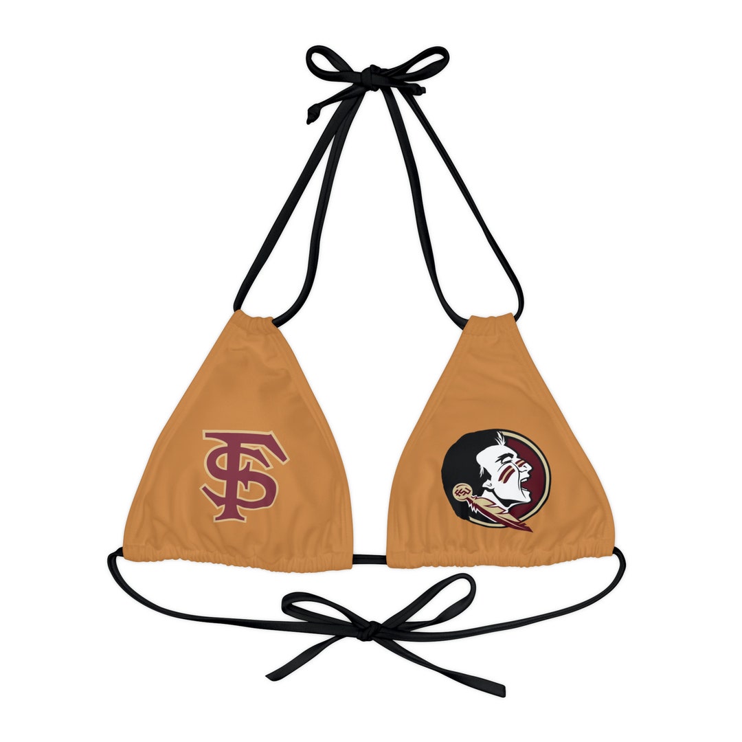 FSU Florida State University Seminoles Strappy Triangle Bikini Top AOP ...