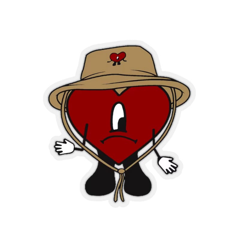 Bad Bunny Corazon Sticker Kiss-cut Stickers - Etsy