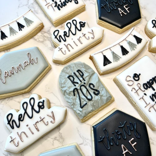 30th Birthday Cookies Assorted 1 Dozen - Etsy