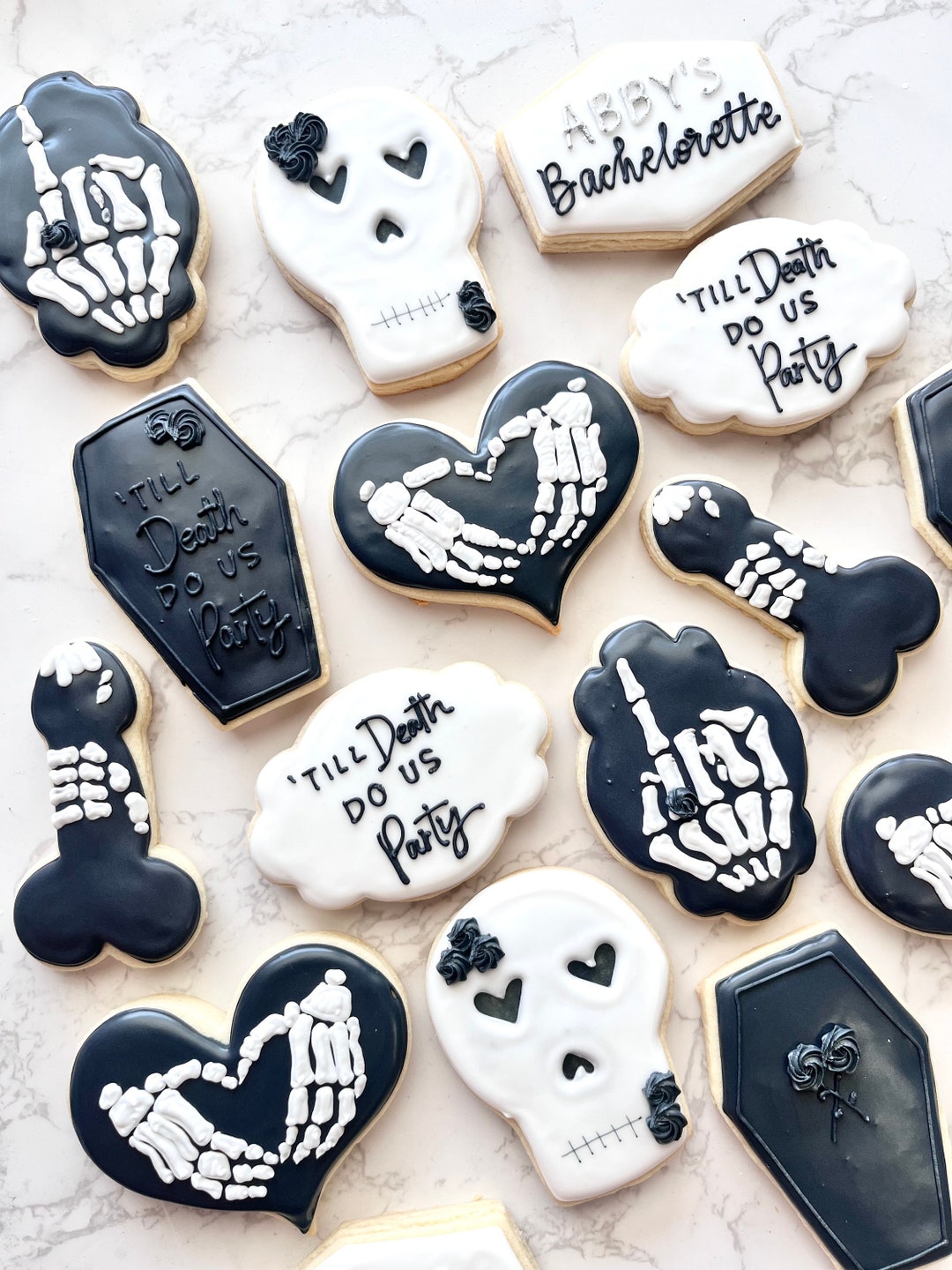 Halloween/death Do Us Party Bachelorette Cookies per Dozen - Etsy
