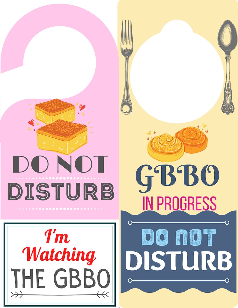 Printable Do Not Disturb GBBO in Progress Door Hangers PDF File - Etsy