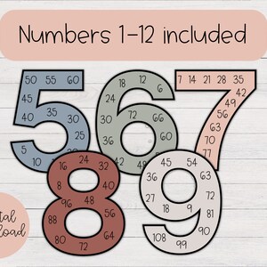 Boho Rainbow Skip Counting Posters | Boho Rainbow Classroom Decor, Math ...