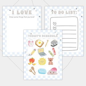 Pastel Checkered Morning Menu, Printable Morning Menu for Preschool ...