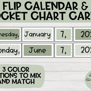 Modern Greenery Flip Calendar | Classroom Decor, Spotty, Eucalyptus ...