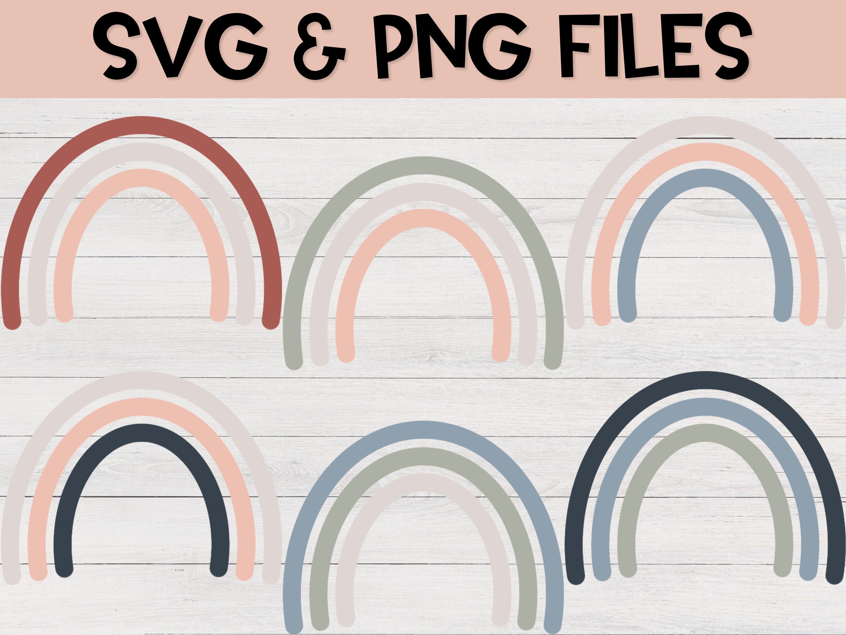 Boho Rainbow Clipart Rainbow Clipart Rainbow PNG Boho - Etsy