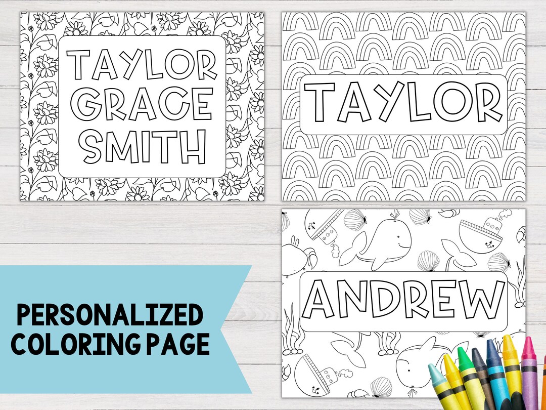 Personalized Coloring Page Custom Coloring Pages Name - Etsy