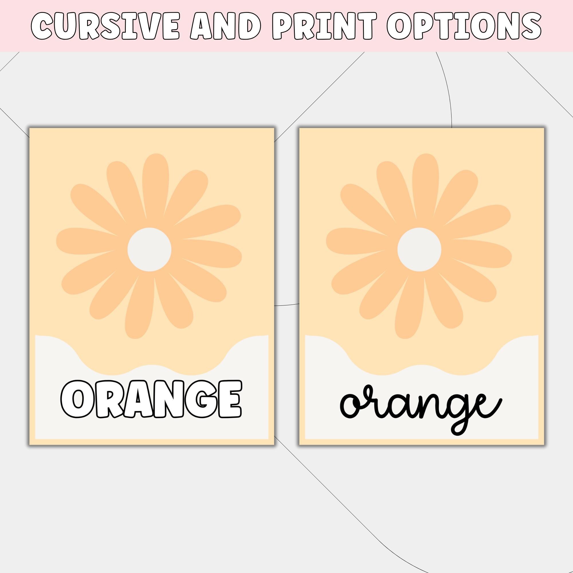 Printable Color Posters for Daisy Pastel Classroom Decor, Educational ...